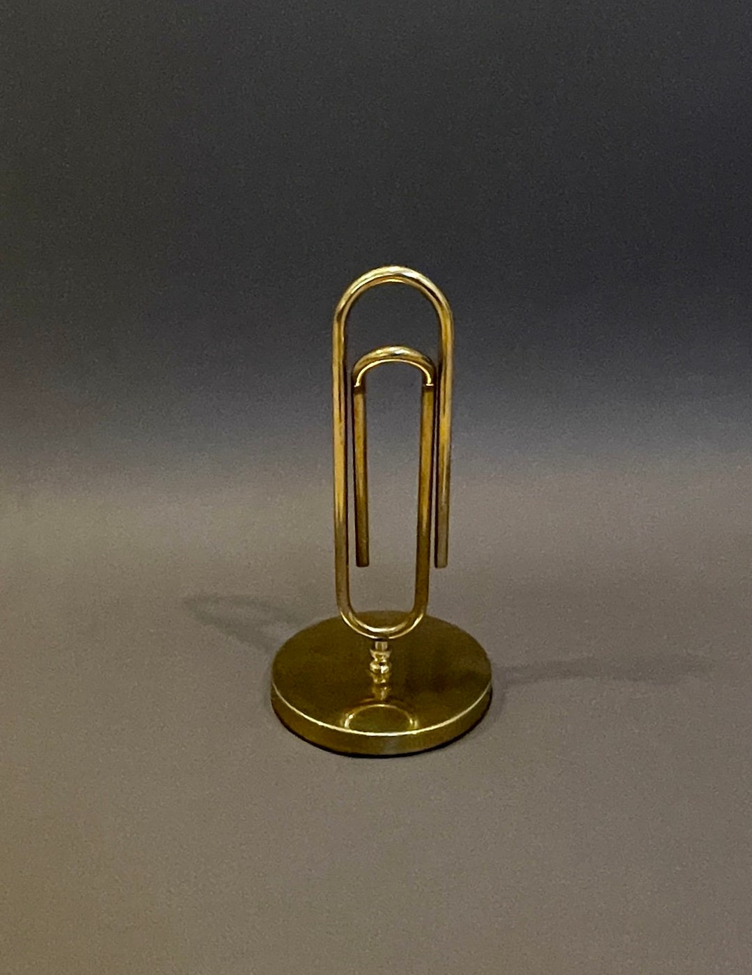 Vintage Large Paper Clip Brass Paperweight and Photo Holder From the ...