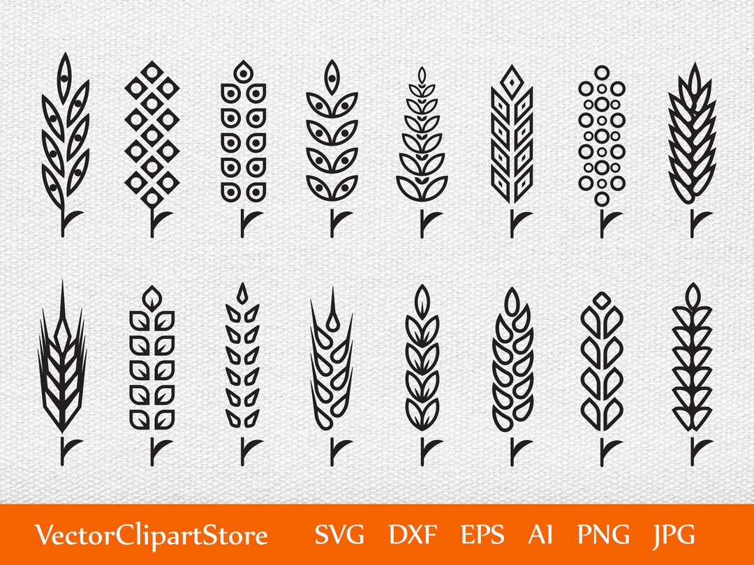Wheat SVG Bundle/ Wheat Clipart/ Grain Svg/ Wheat Cut Files for ...