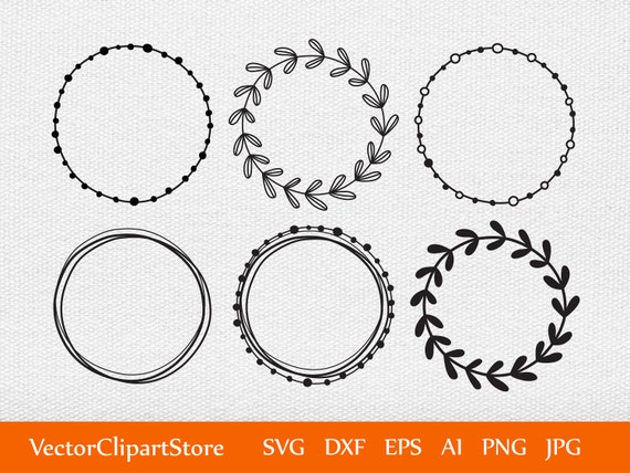 Kranz SVG DXF von Hand gezeichnet Doodle Kranz süße - Etsy Österreich