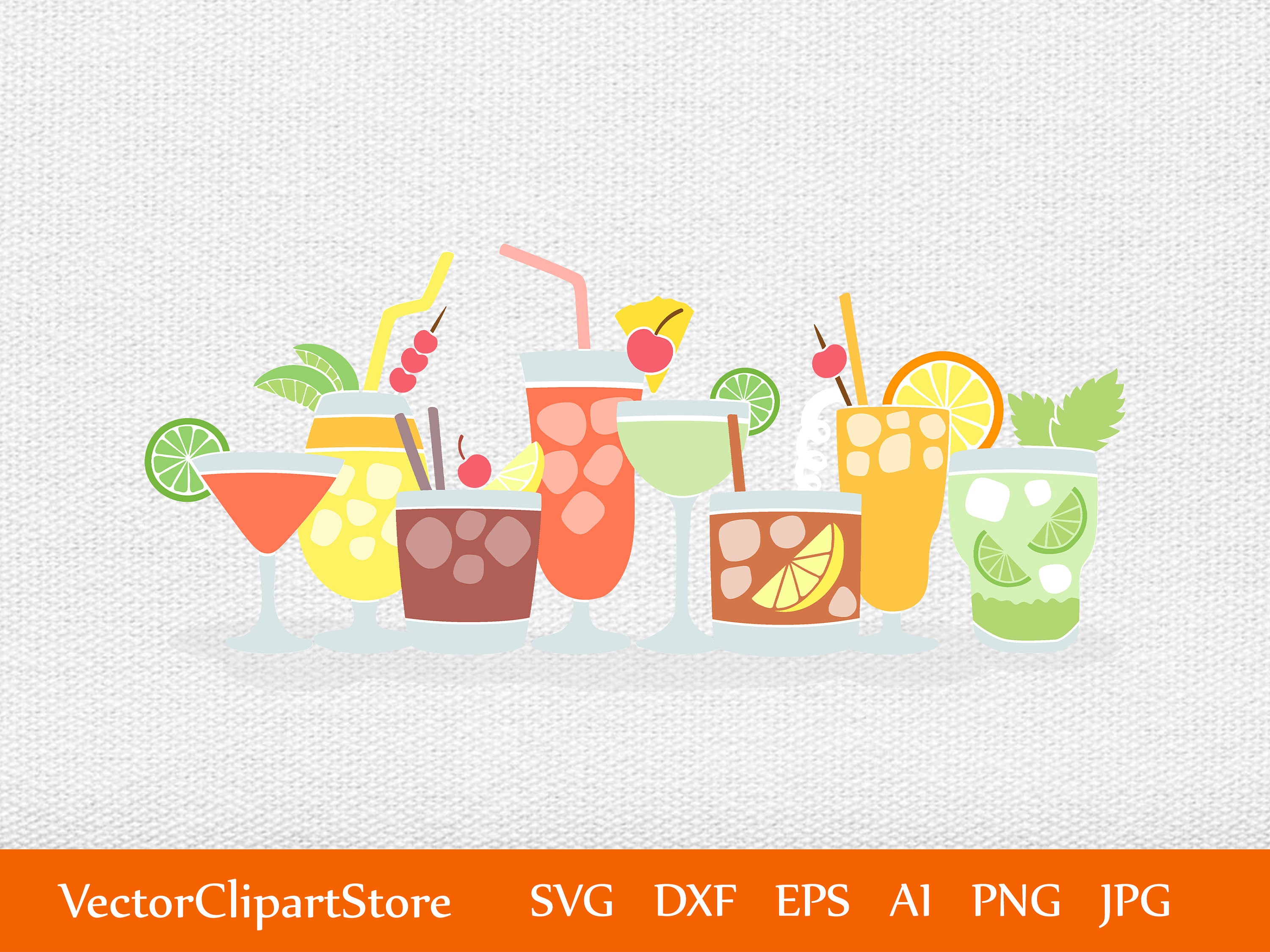 Digital EPS PNG Jpg SVG Cocktails Mojito Martini Daiquiri - Etsy UK