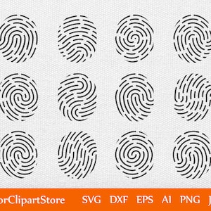 Fingerprint SVG. Thumbprint SVG, DXF. Thumb Print Svg. Biometric Svg ...
