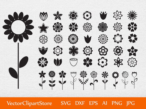 Minimal Flower Illustration Simple Floral Design Symbol | Etsy