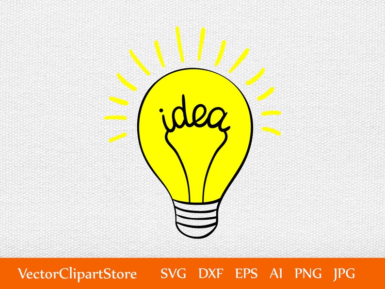 Idea Lightbulb Clipart . Lightbulb SVG. Idea Png. Lightbulb | Etsy