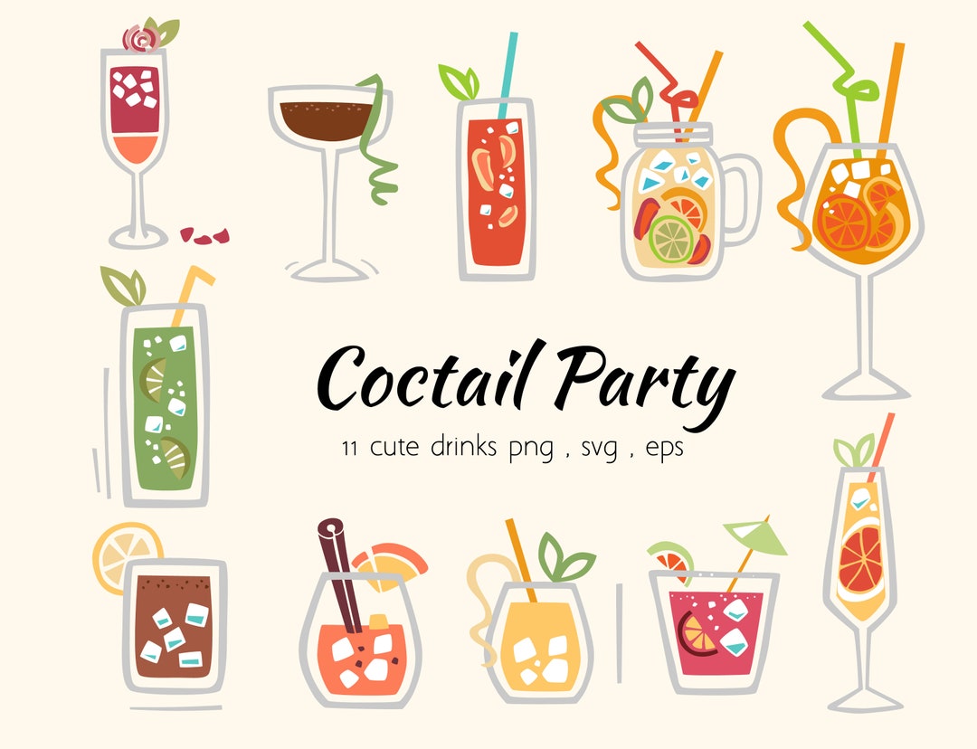 Coctails Digital EPS PNG SVG, Aperol, Whiskey, Salty Dog, Champagne ...