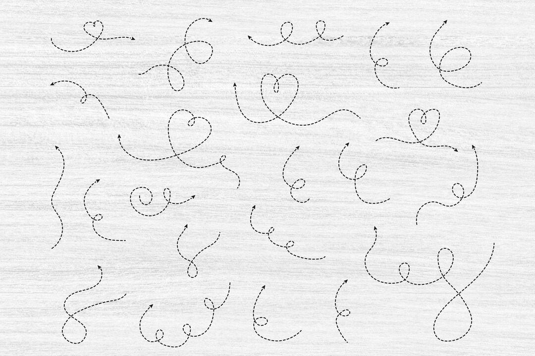 Lines Arrows Svg. Dashed Line Arrows Svg. Vector Arrows Set. Dotted ...