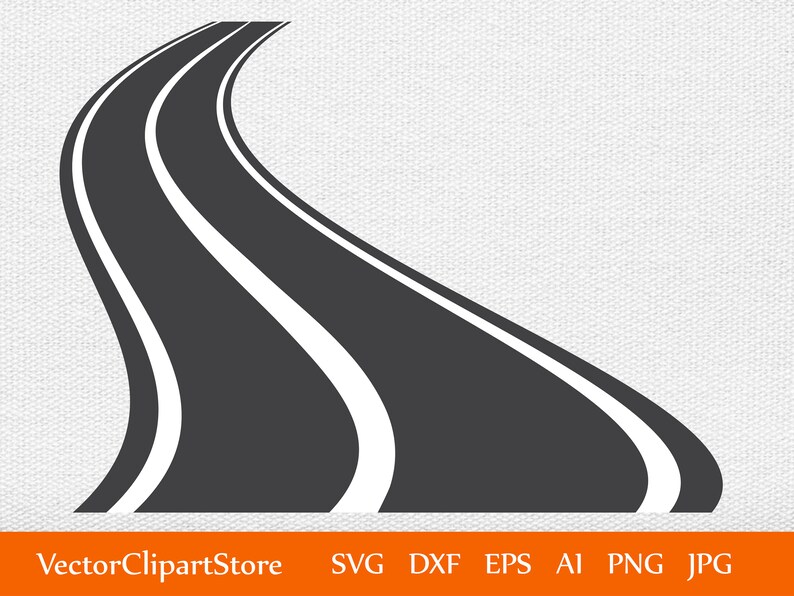 Road Clipart Curved Asphalt Road Svg Bundle Instant Digital | Etsy