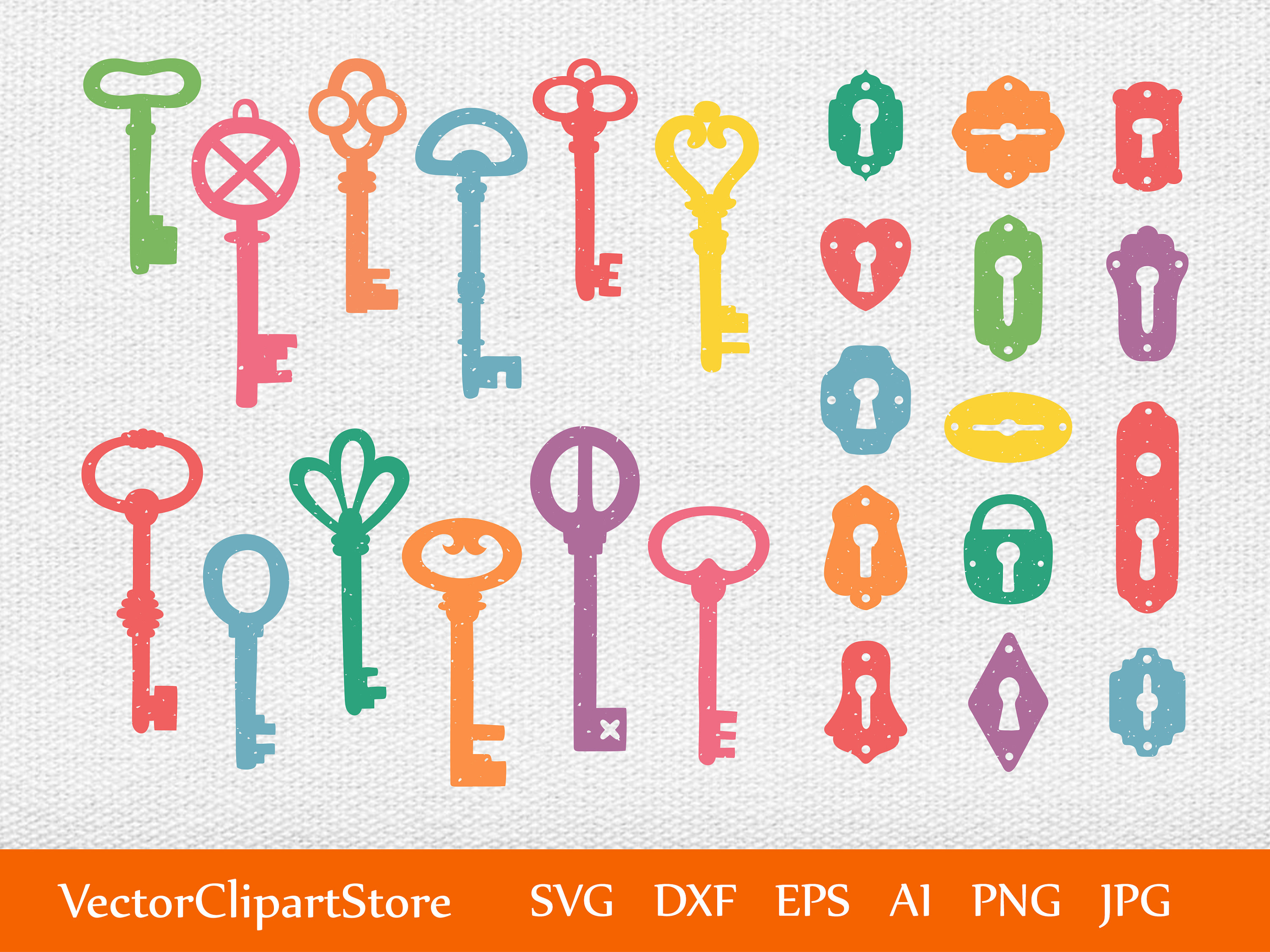 Keys Set SVG/ Key Silhouette/ Key Svg Bundle/ Key Clipart/ Old | Etsy