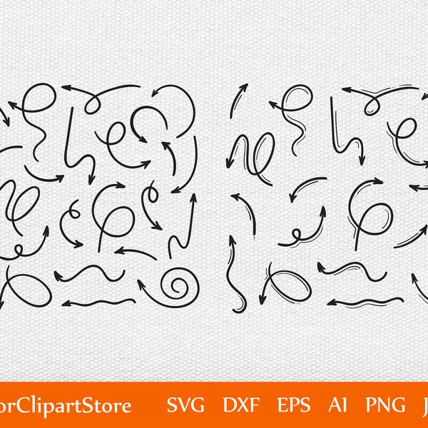 Curly Arrow Svg - Etsy