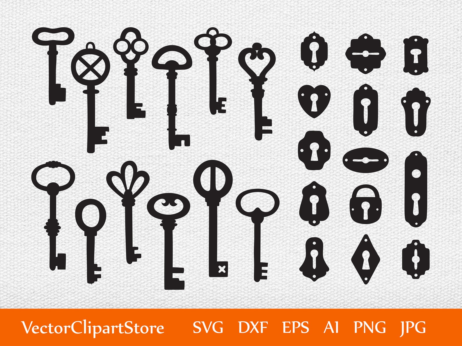 Keys Set SVG/ Key Silhouette/ Key Svg Bundle/ Key Clipart/ Old - Etsy