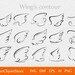 Angel Black Contour Wings Bundle Svg, Angel Wings Silhouette Svg, Angel ...