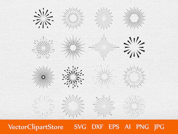 Sunburst SVG. 16 Hand Drawn Circles. Sunburst Vector EPS - Etsy