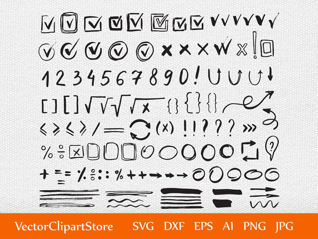 Hand Drawn Check Signs Bundle SVG, Voting Elections Symbols ...