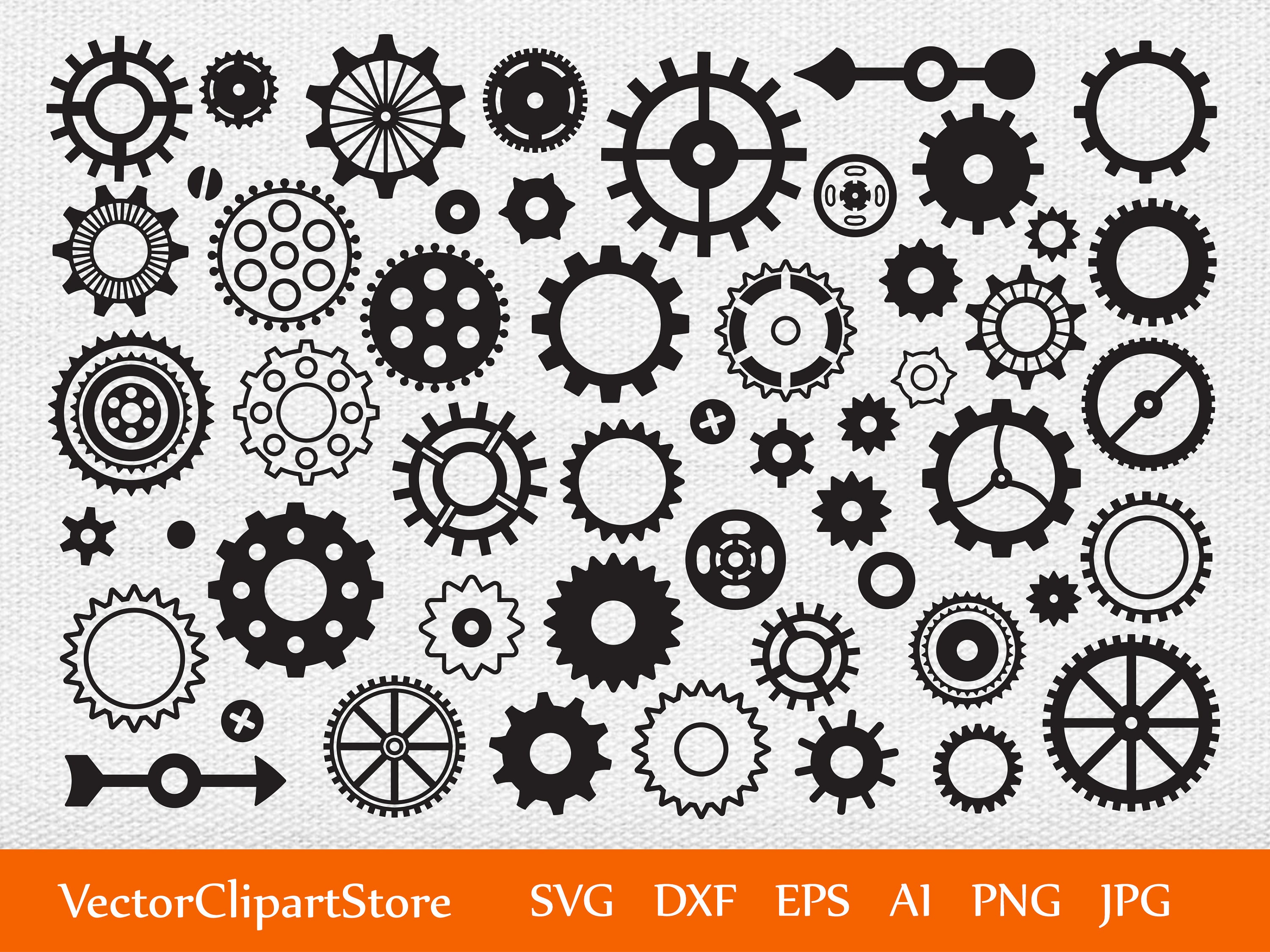 Gears SVG Bundlesteampunk Svgcog Wheels Svggears Clipart - Etsy