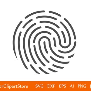 Fingerprint SVG. Thumbprint SVG, DXF. Thumb Print Svg. Biometric Svg ...