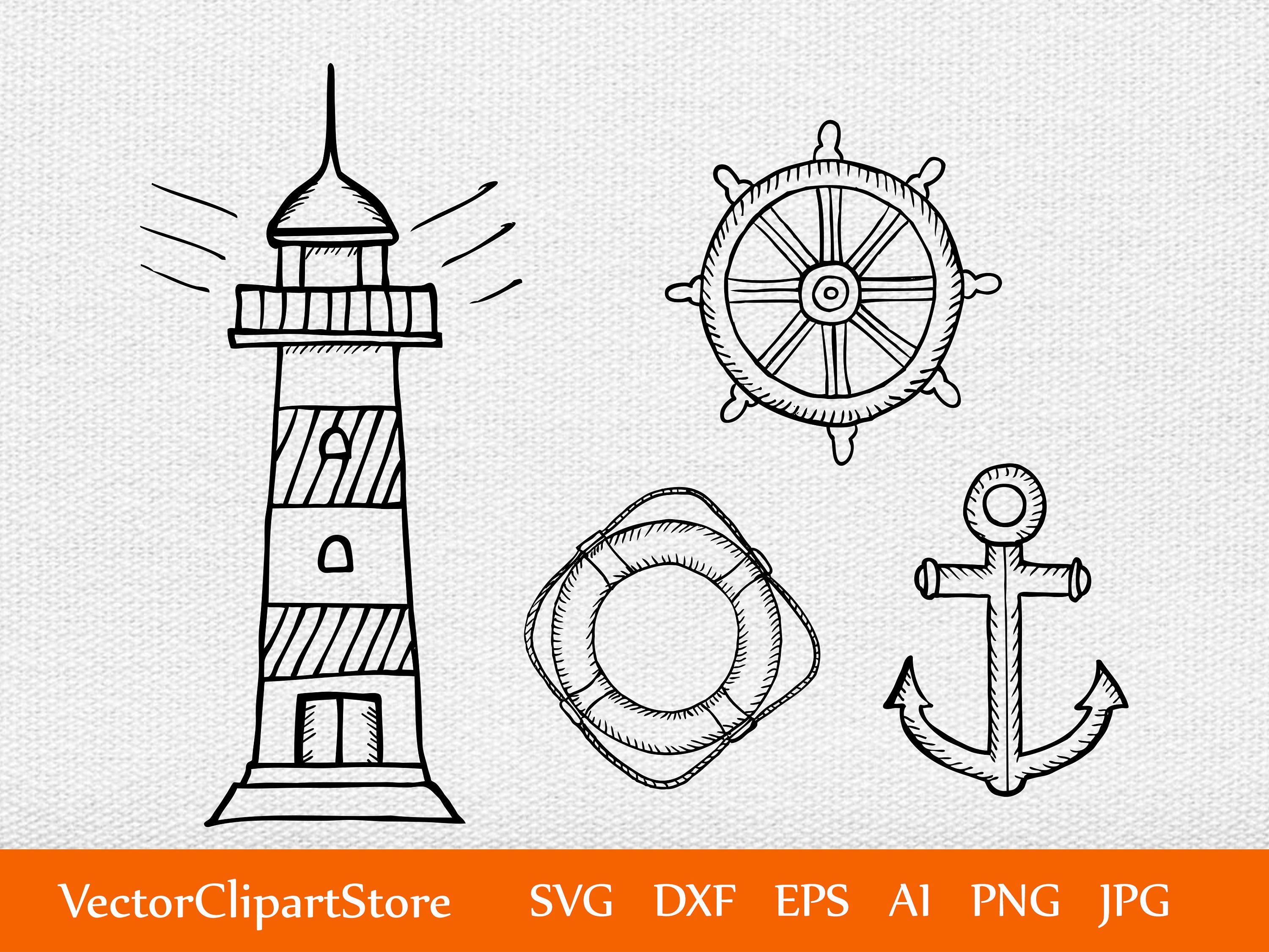 Nautical SVG Anchor Svg Lighthouse Svg Lifebuoy Svg Hand | Etsy