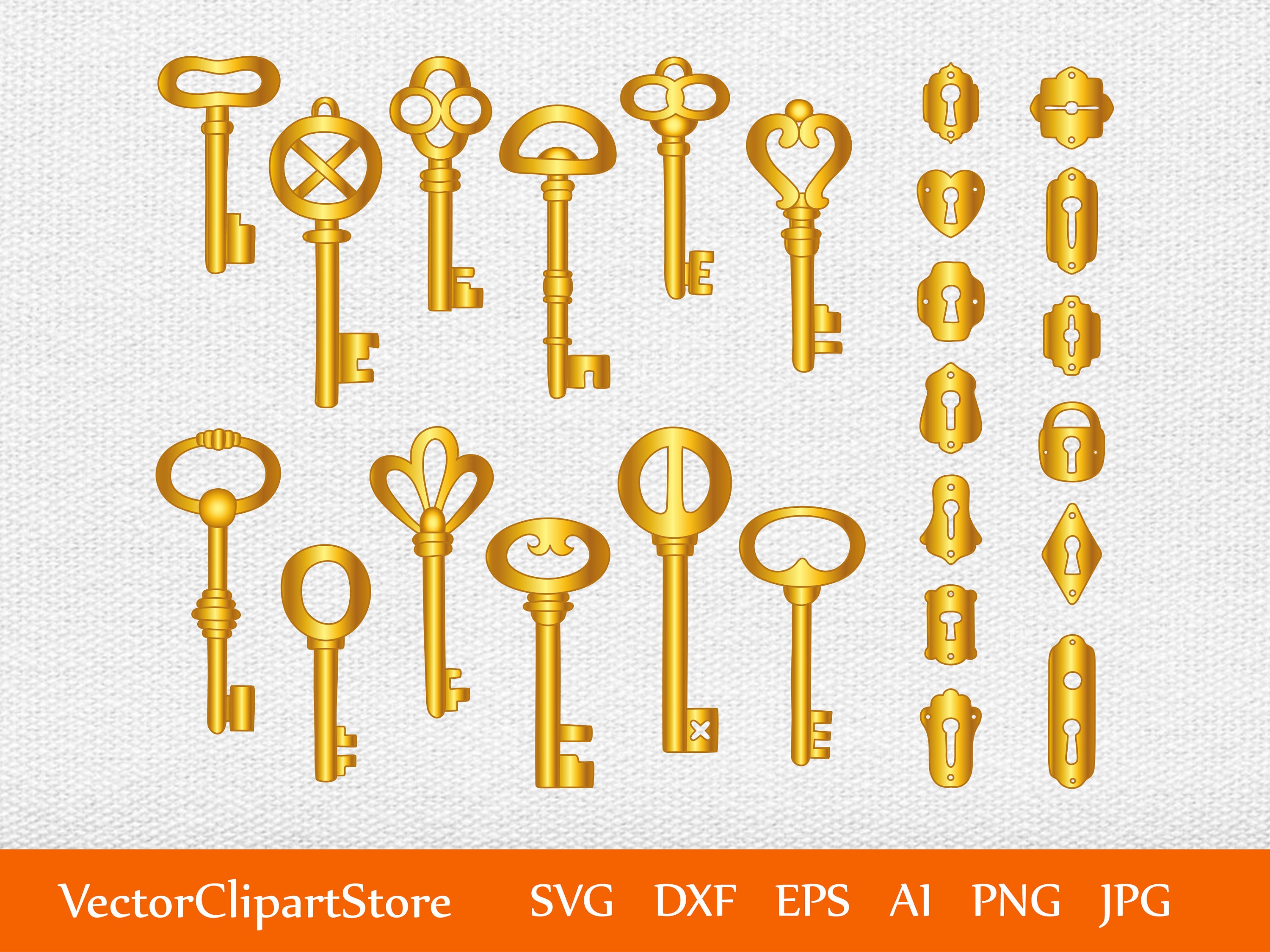 Keys Set SVG/ Key Silhouette/ Key Svg Bundle/ Key Clipart/ Old - Etsy