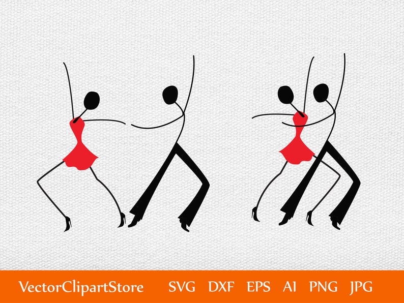 Dancers Clipart Latin Dancers Logo Silhouettes Clipart SVG - Etsy