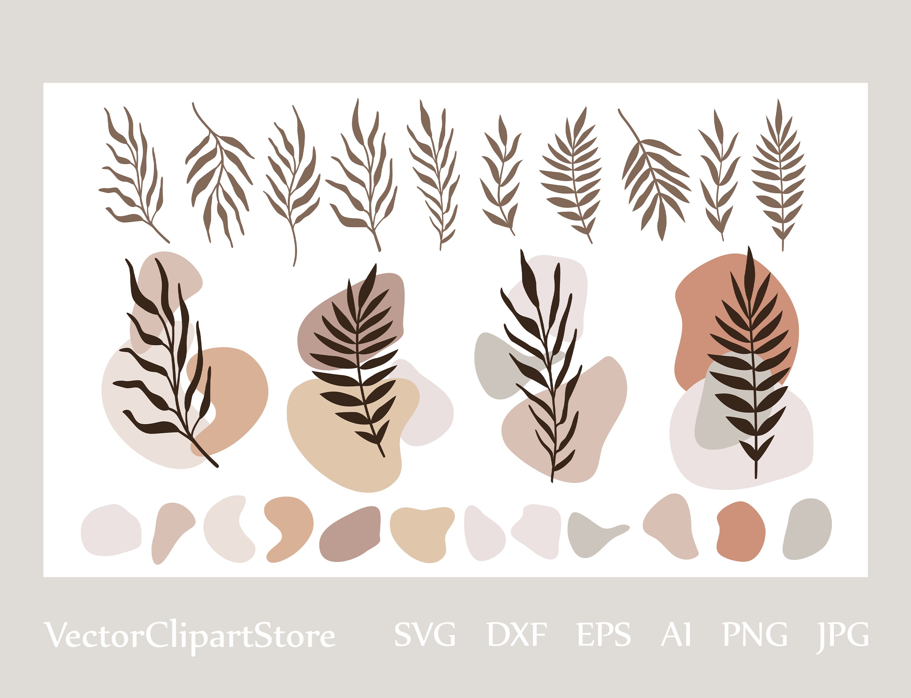 transfers bohemian png boho svg Leaves & Branches SVG/PNG Instant ...