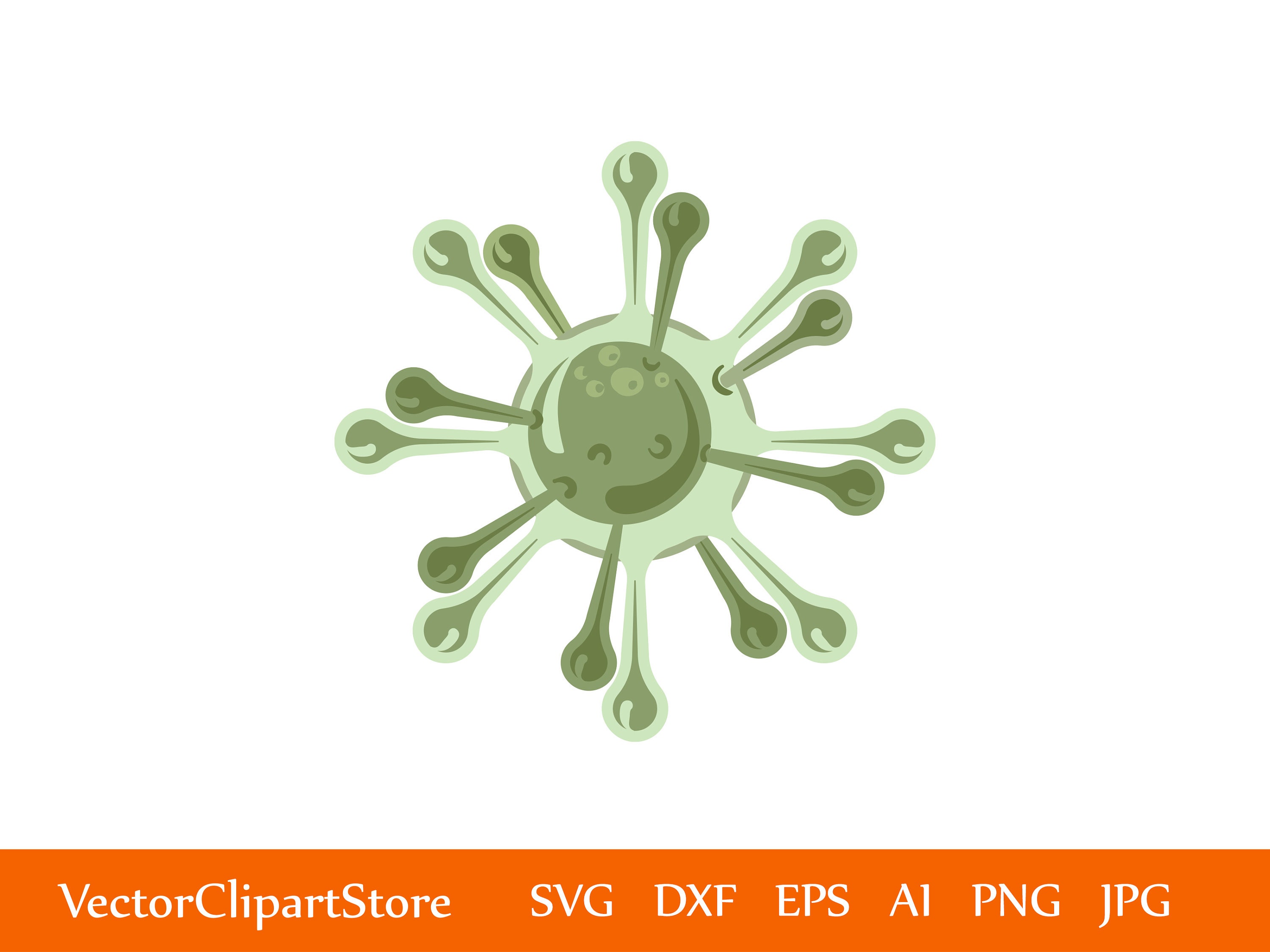 Viruses and Bacteria Vector Clipart Set. Microscopic Cell | Etsy