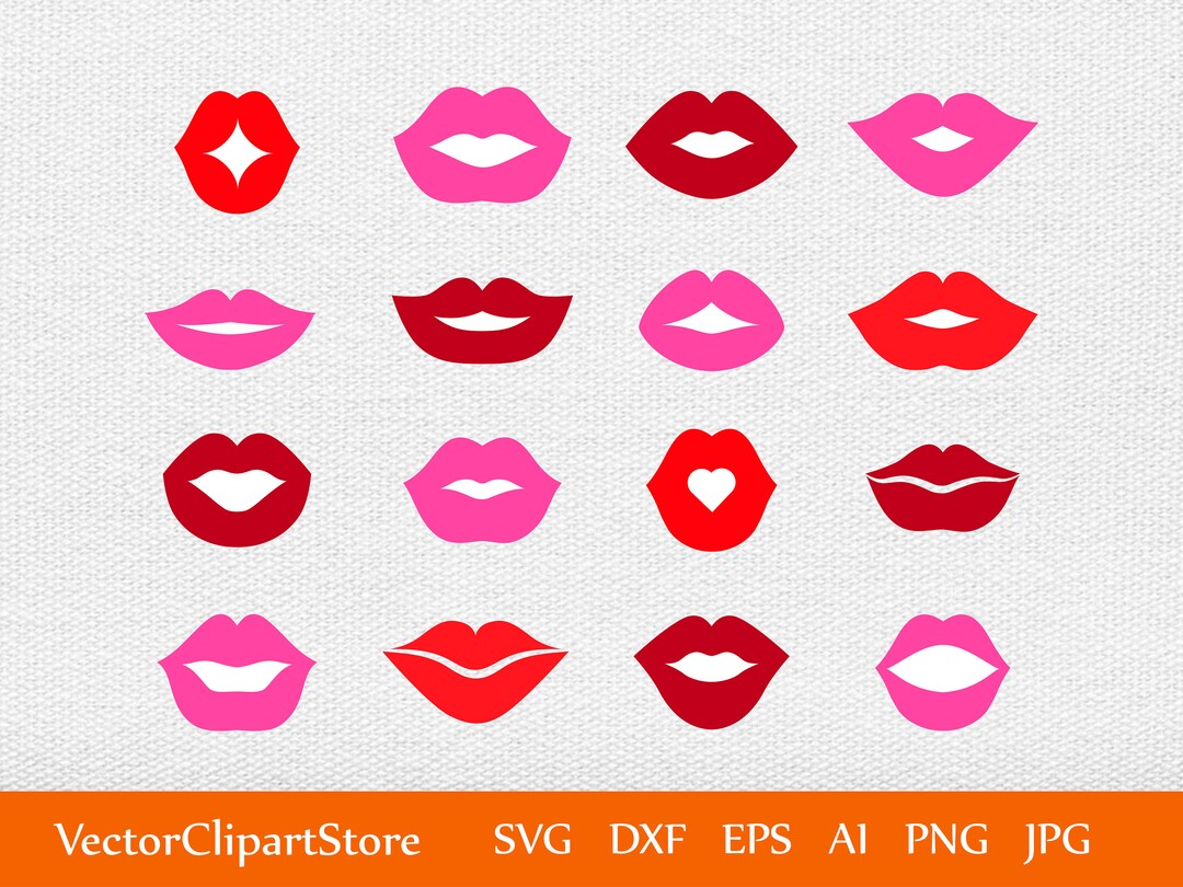 Lips SVG, Kiss Svg, Pink Lips Svg, Red Lips Svg, Mouth Svg, Cut File ...