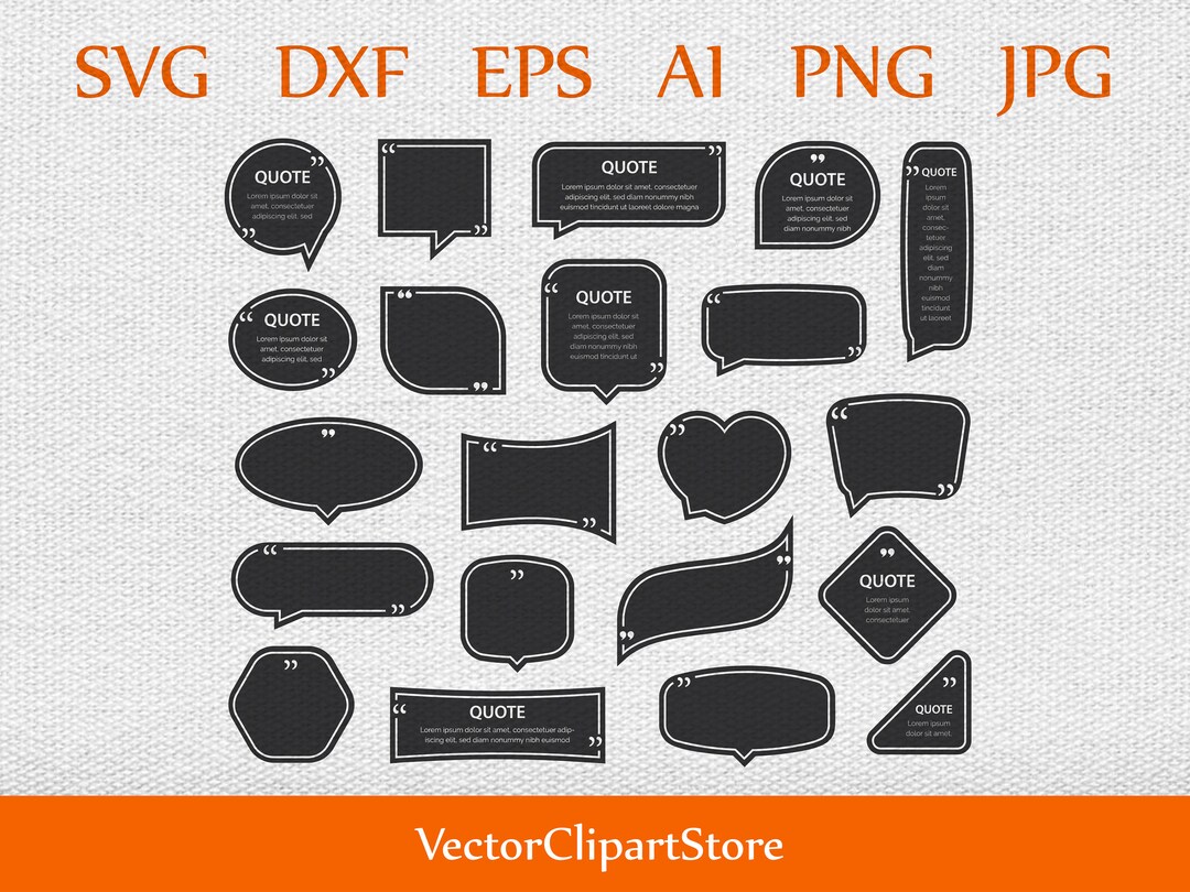 Word Balloon SVG Files Set. Speech Bubble SVG for Your Quotes. Vector ...