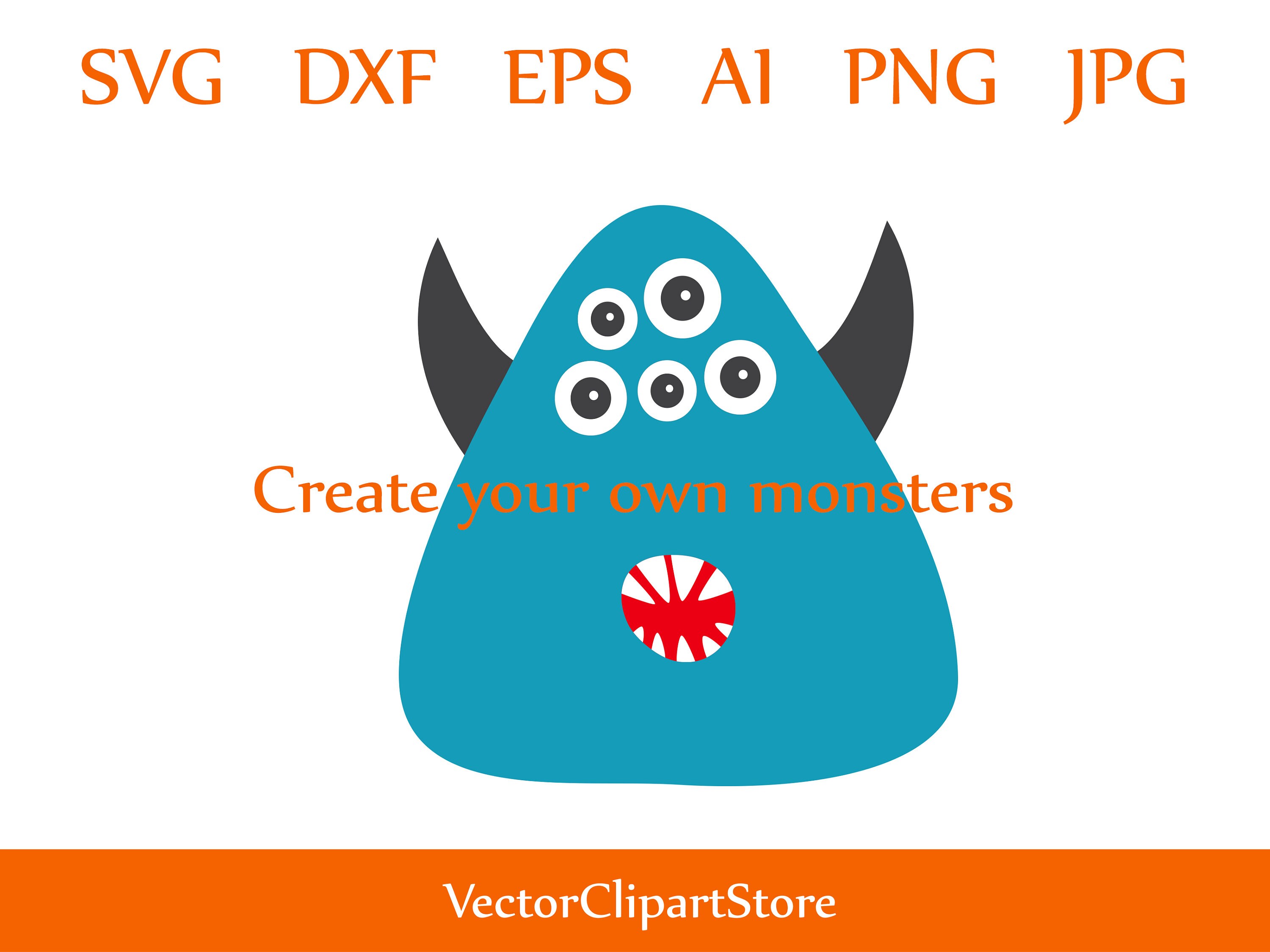 Monster Creation Kit. Character Clipart Set for Your Own | Etsy