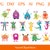Vector Set of Cute Colored Monsters . Digital Fun Children Cliparts ...