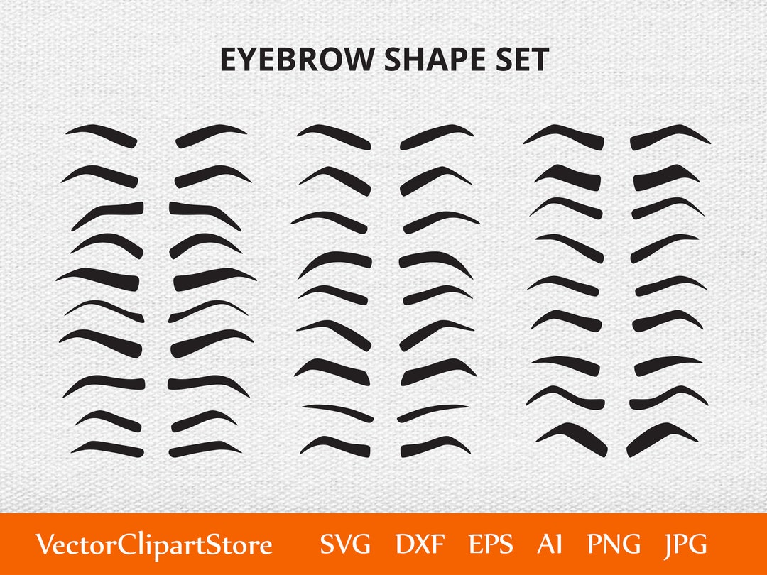 SVG Eyebrows Bundle, Tattoo Silhouette Design, Digital Clipart, Eps ...