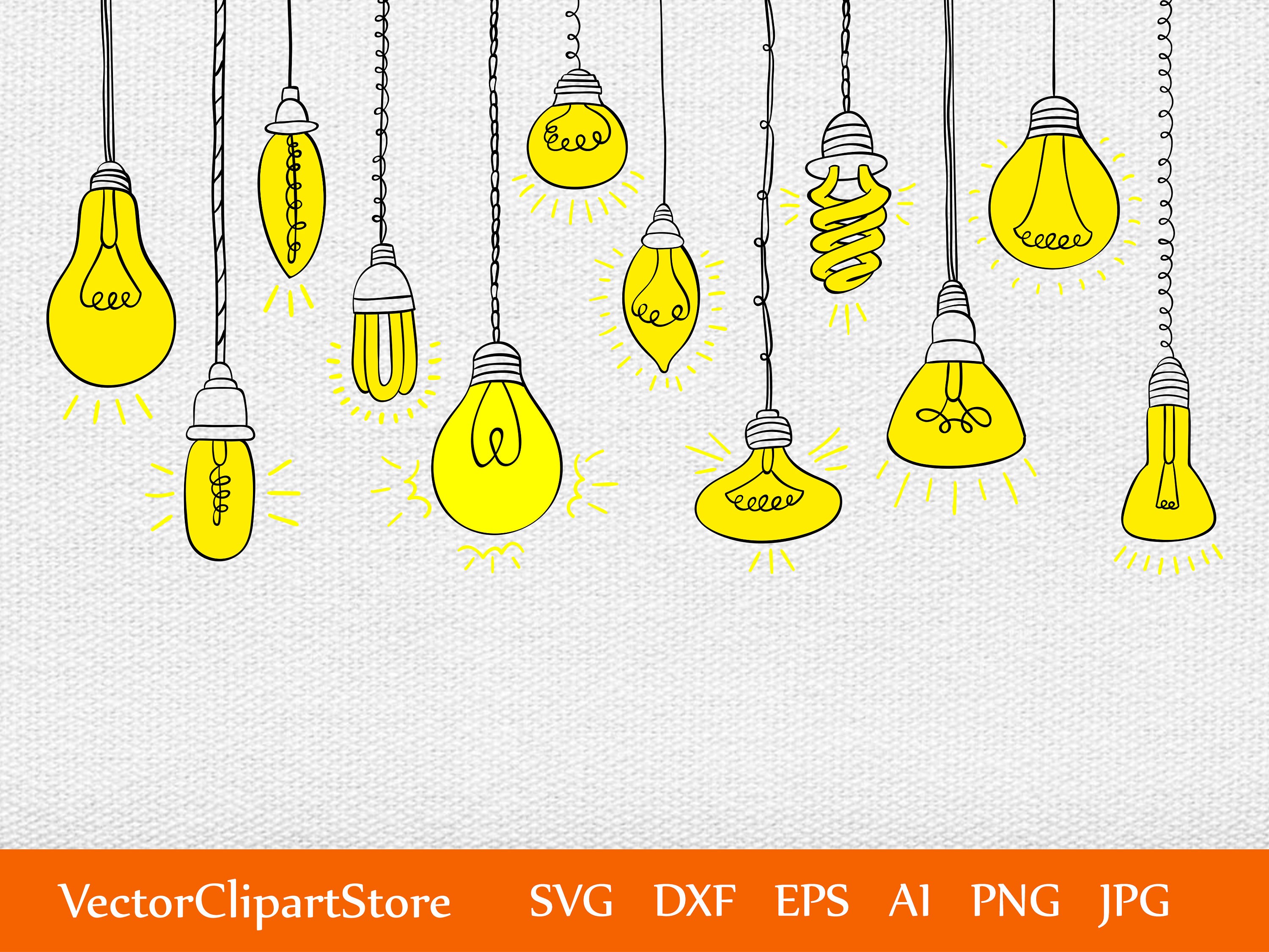 LIGHT BULB SVG 12 Light Bulb Light Bulb Clipart Light Bulb - Etsy