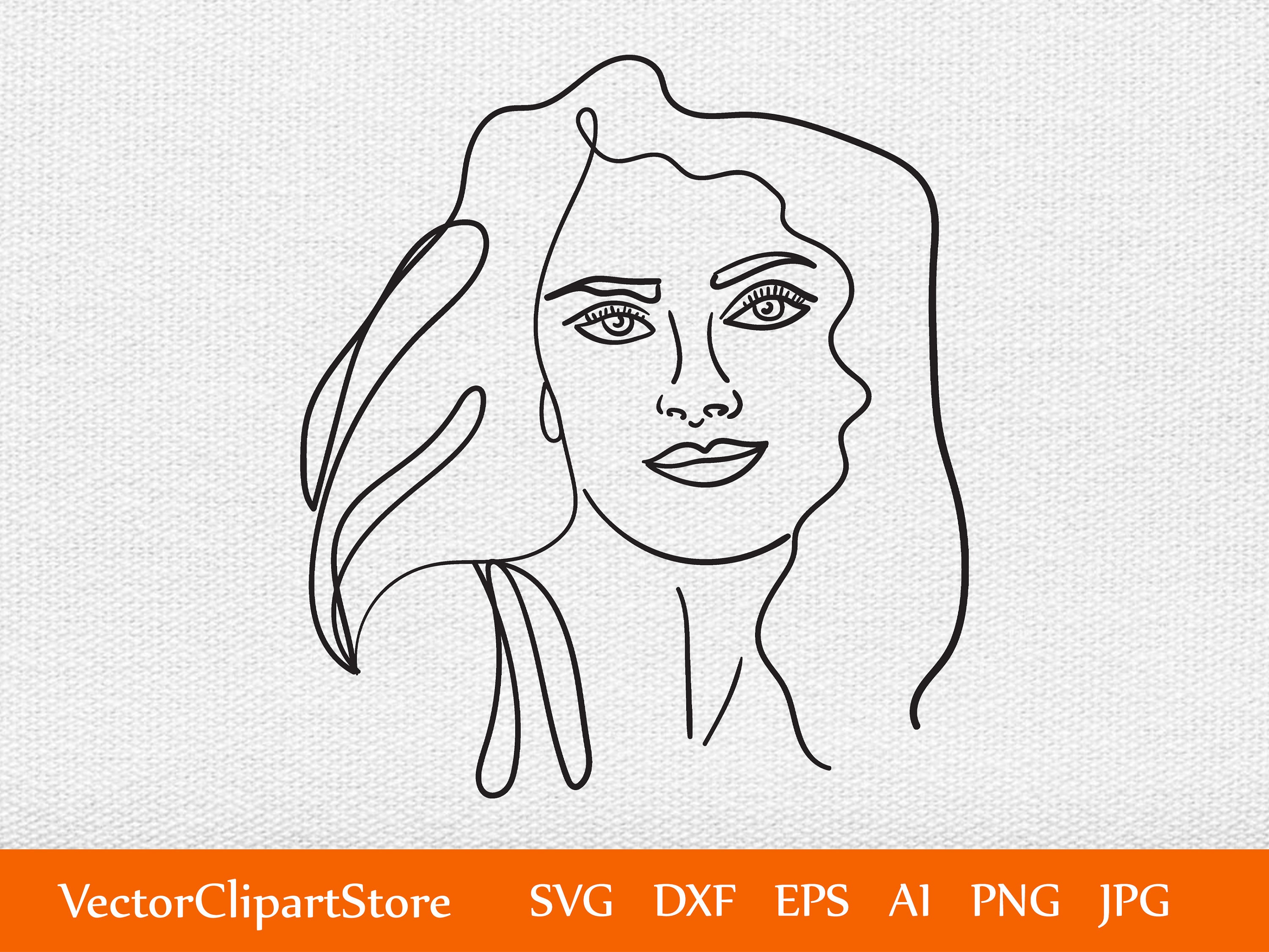 Woman Line Art SVG Clipart Female Line Drawing Illustrations - Etsy