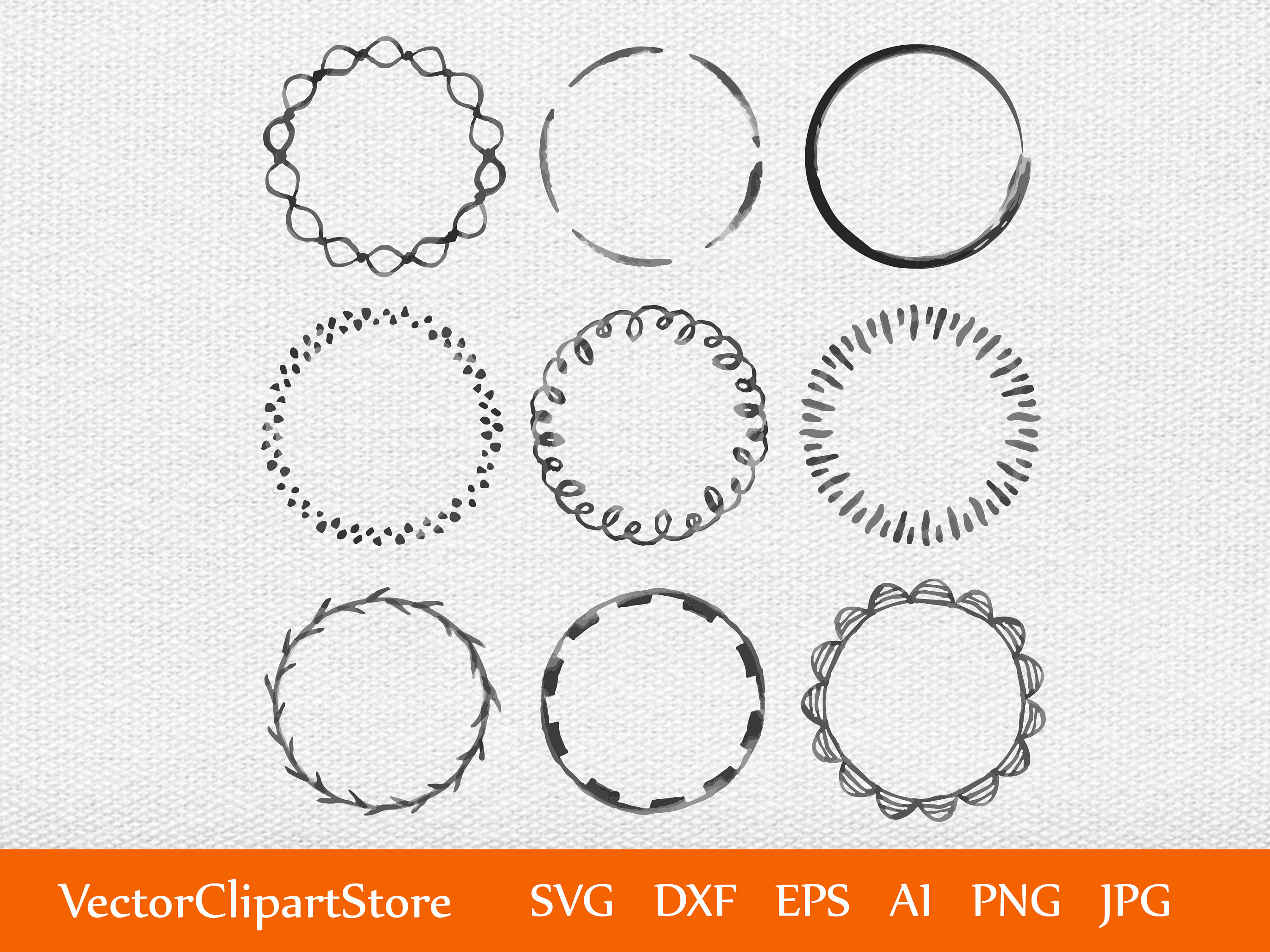 Set of Watercolor Circle Logo With the Place for Text. Vector - Etsy