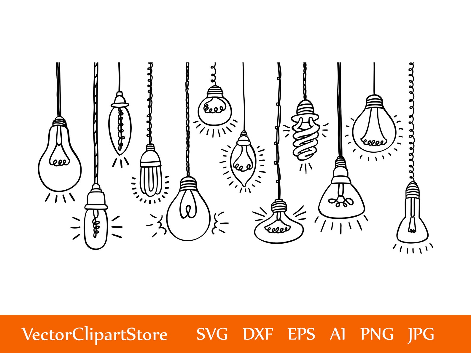LIGHT BULB SVG 12 Light Bulb Light Bulb Clipart Light Bulb - Etsy