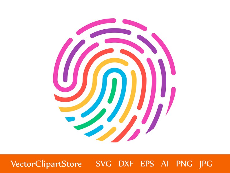 Fingerprint Colored SVG. Thumbprint SVG DXF. Thumb Print Svg. | Etsy