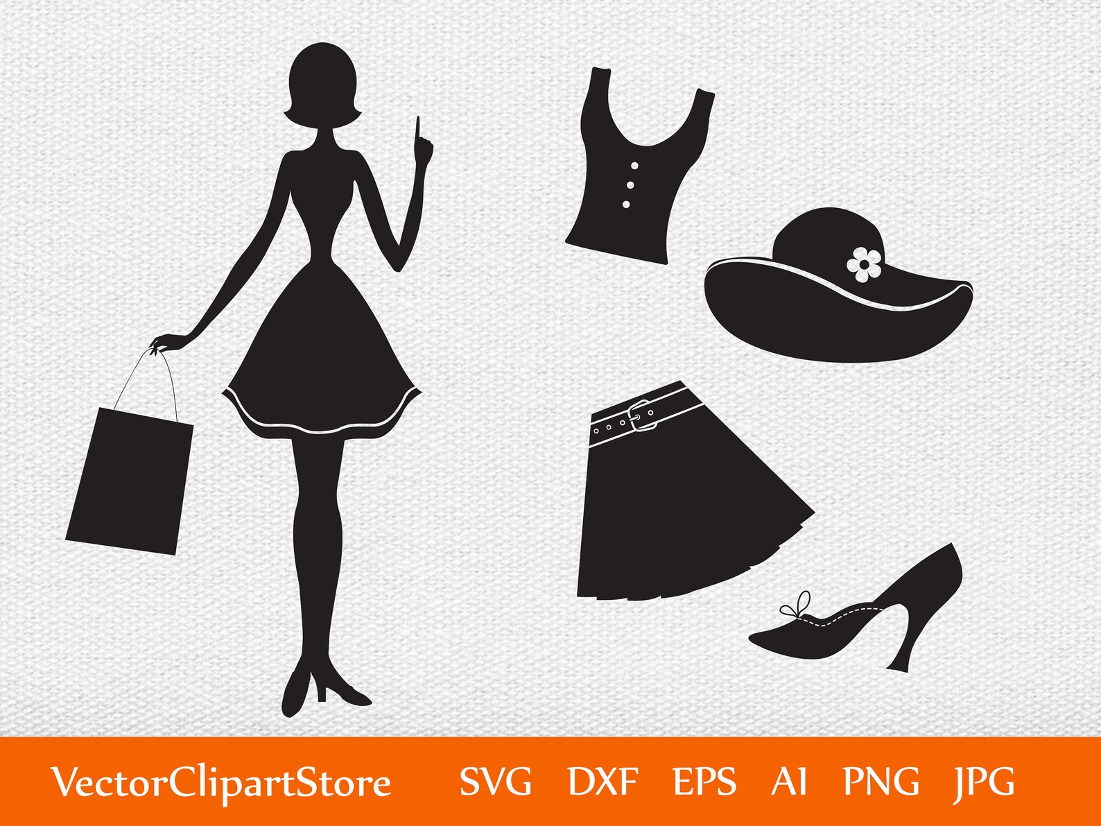 Clothes SVG/ SVG Cut File Design Bundle/ Black Dress Svg/ | Etsy