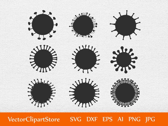 Black Silhouette of Biology Microscopic Cell. Hand Drawn | Etsy