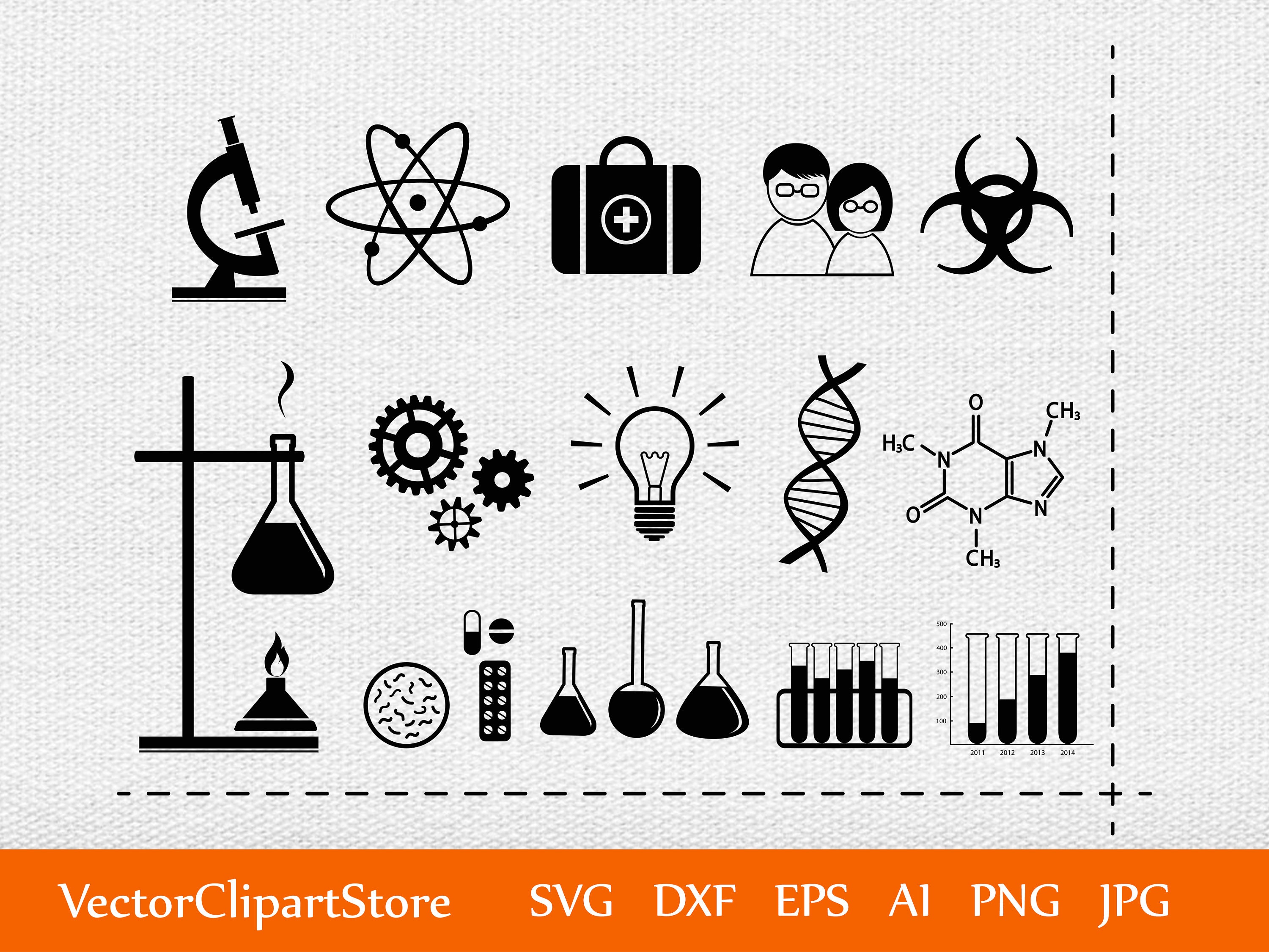 Science Icons SVG/ Science Lab Bottle/ Education Svg/ Medicine - Etsy