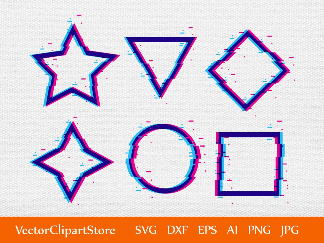 Glitch Frames SVG / Vector Glitch Shapes / SVG / Png / Jpg / DXF ...