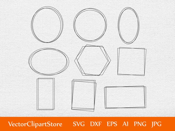 Geometric Frames Set SVG Instant Download | Etsy