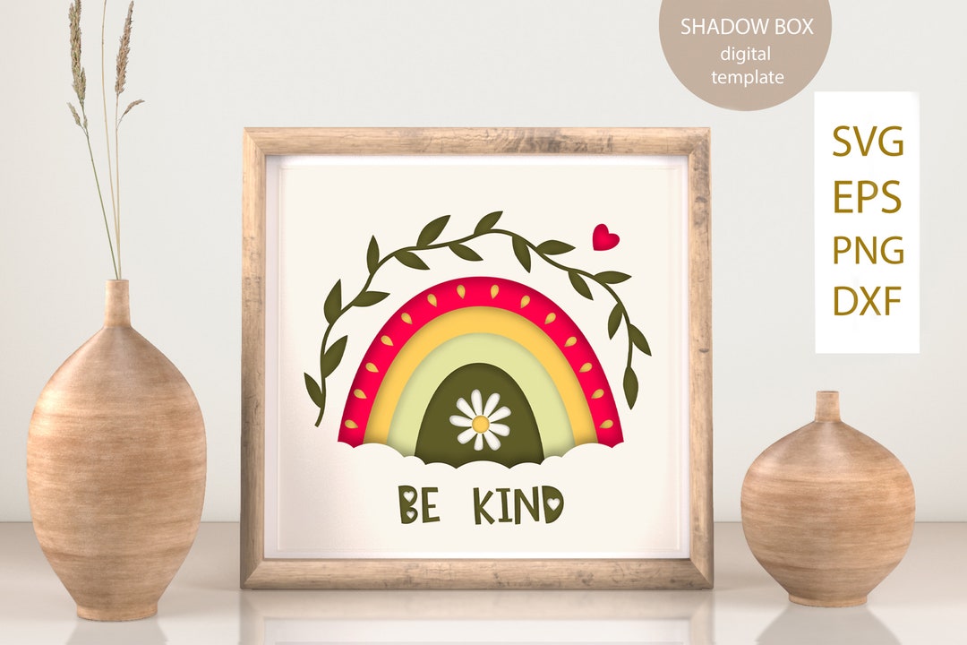3d Boho Rainbow Shadow Box, Files for Cricut, Nursery Rainbow Decor ...