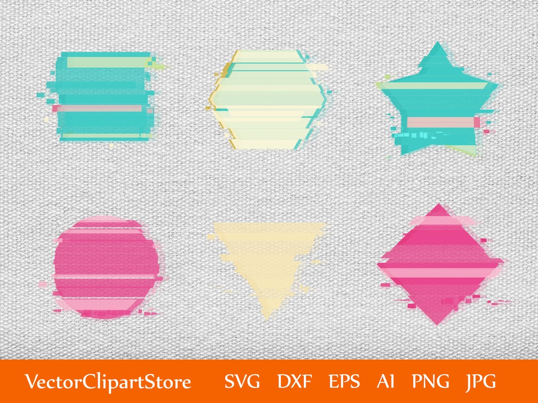 Glitch Frames SVG / Vector Glitch Shapes / SVG / Png / Jpg / DXF ...