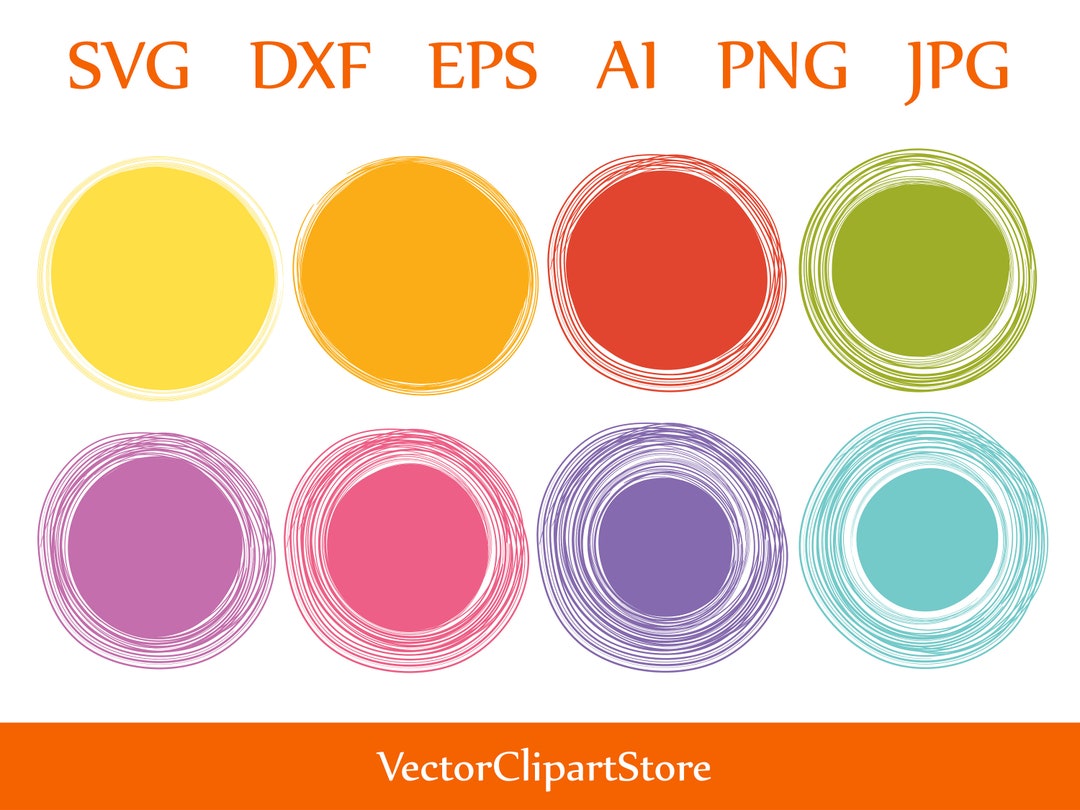 Vector Set of Colored Hand Drawn Borders. SVG, EPS, Dxf, Png, Jpg, Psd ...