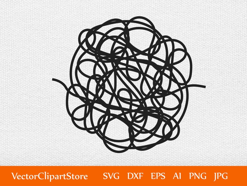 Hand Drawn Scribble. Tangled Clew. the Concept of Solving a | Etsy