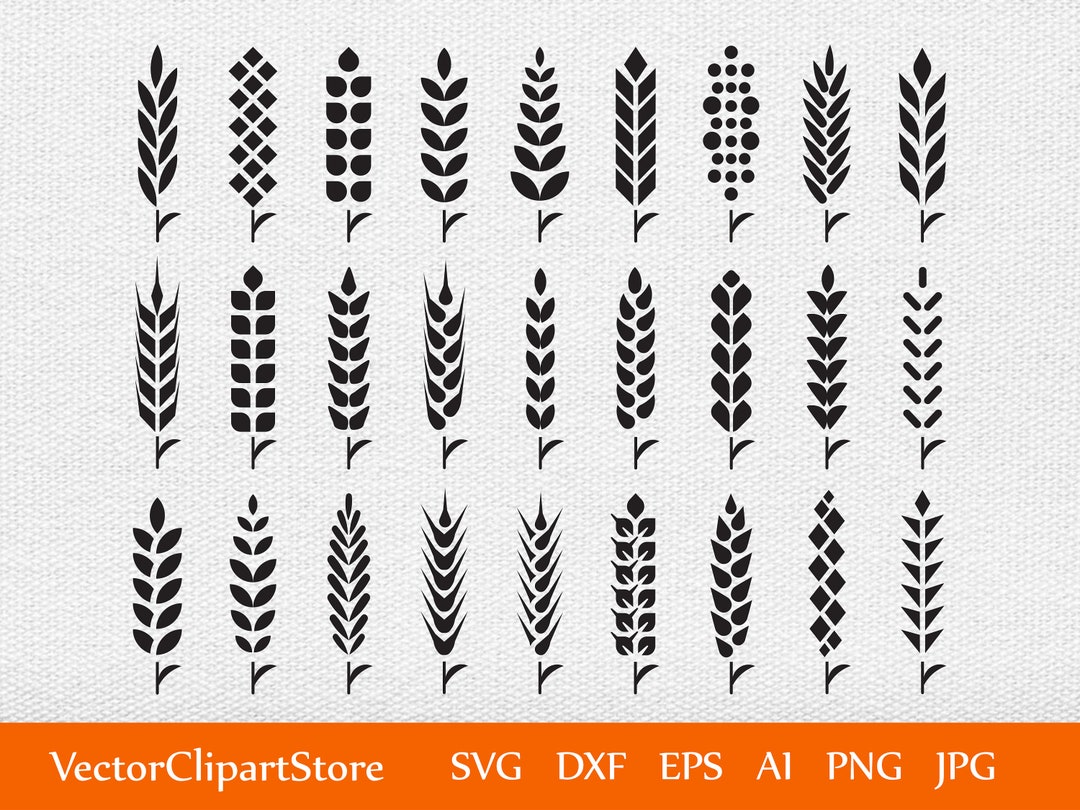 Wheat SVG Bundle/ Wheat Clipart/ Grain Svg/ Wheat Cut Files for ...