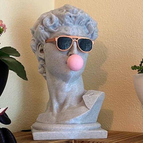 Bust of Michelangelo's David With Bubble Gum - Etsy