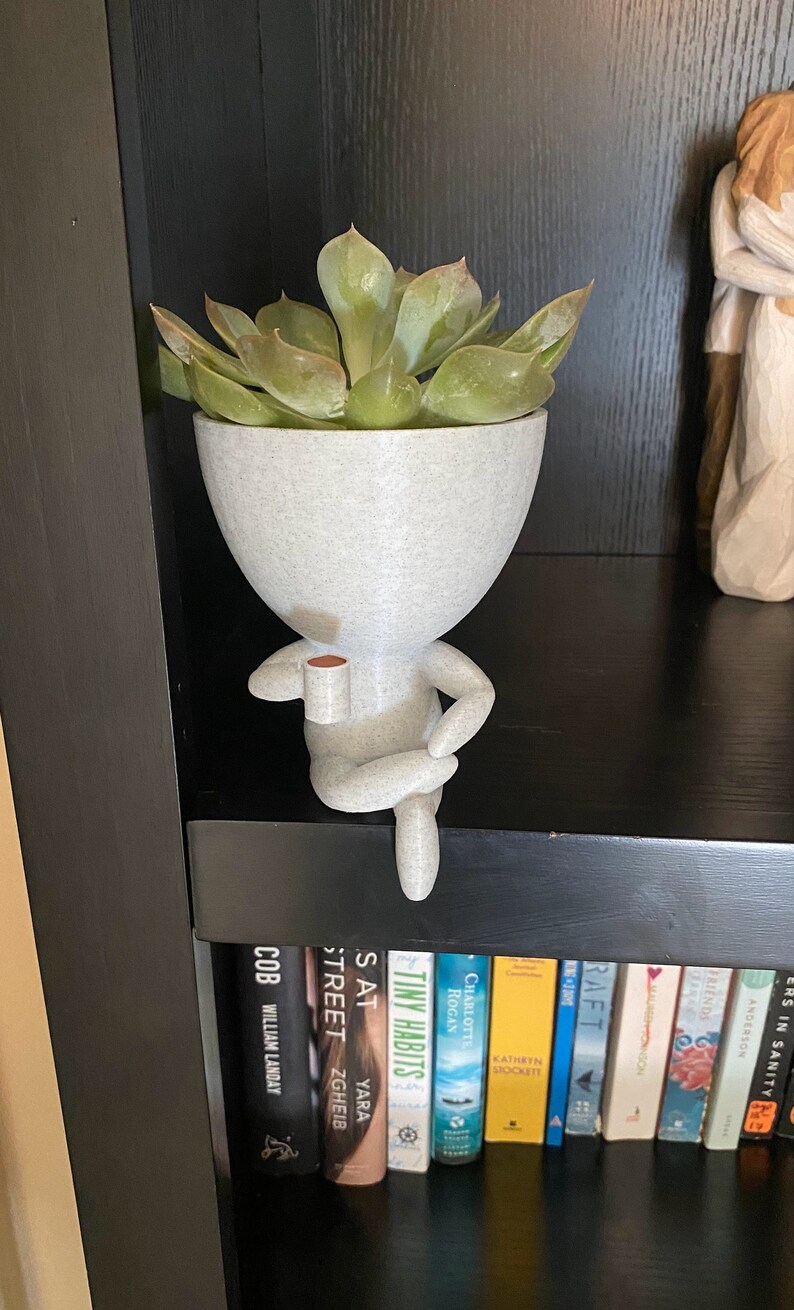 People Coffee Planter Relaxed Pose Drinking Coffee Succulent - Etsy