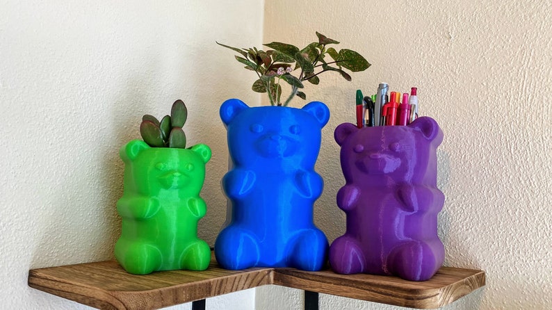 Gummy Bear Planter Pot / Pen Pencil Holder, Teddy Bear Desk Pot, Office ...