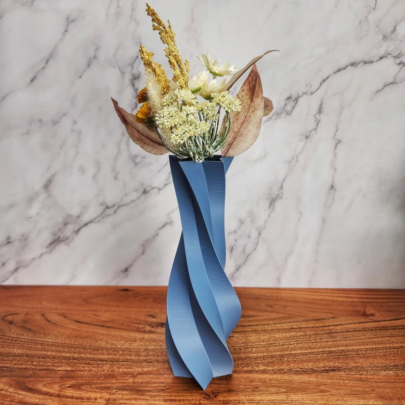 Muted Blue Twisted Star Vase | Table Vase | Home Decor | Unique Vase ...