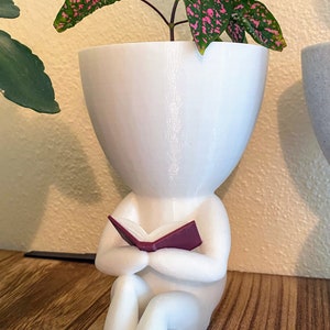 LARGE People Planter Book Reader | Relaxed Pose With a Good Book | Book ...
