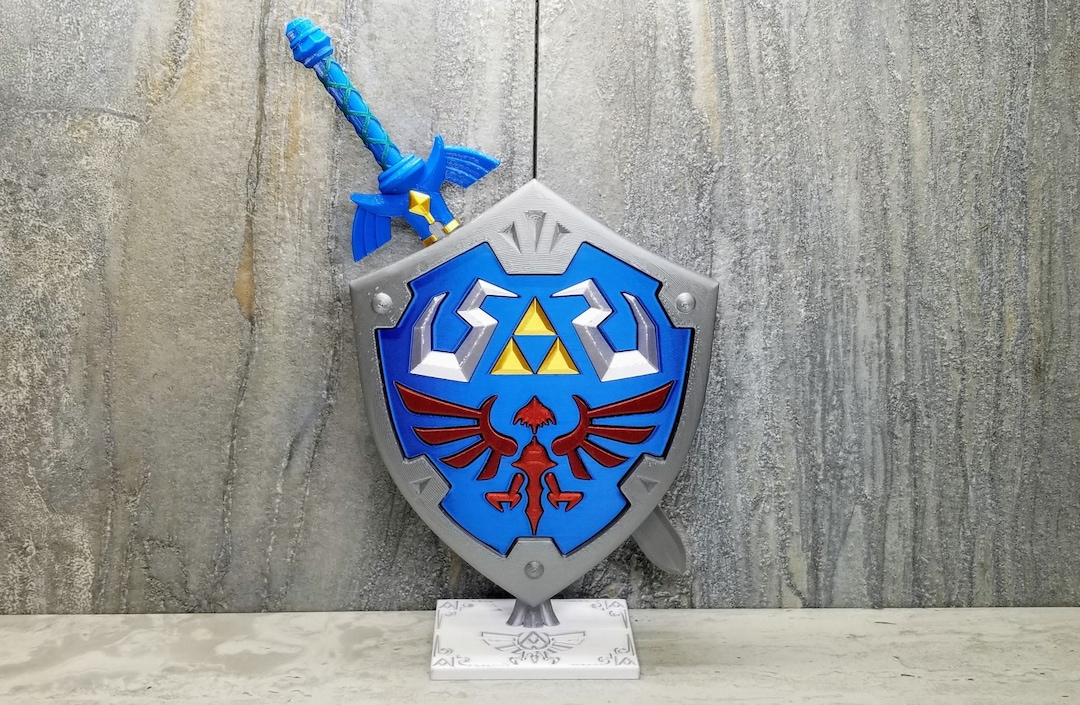 8 Zelda Hylian Shield With Desk/shelf Stand - Etsy Hong Kong