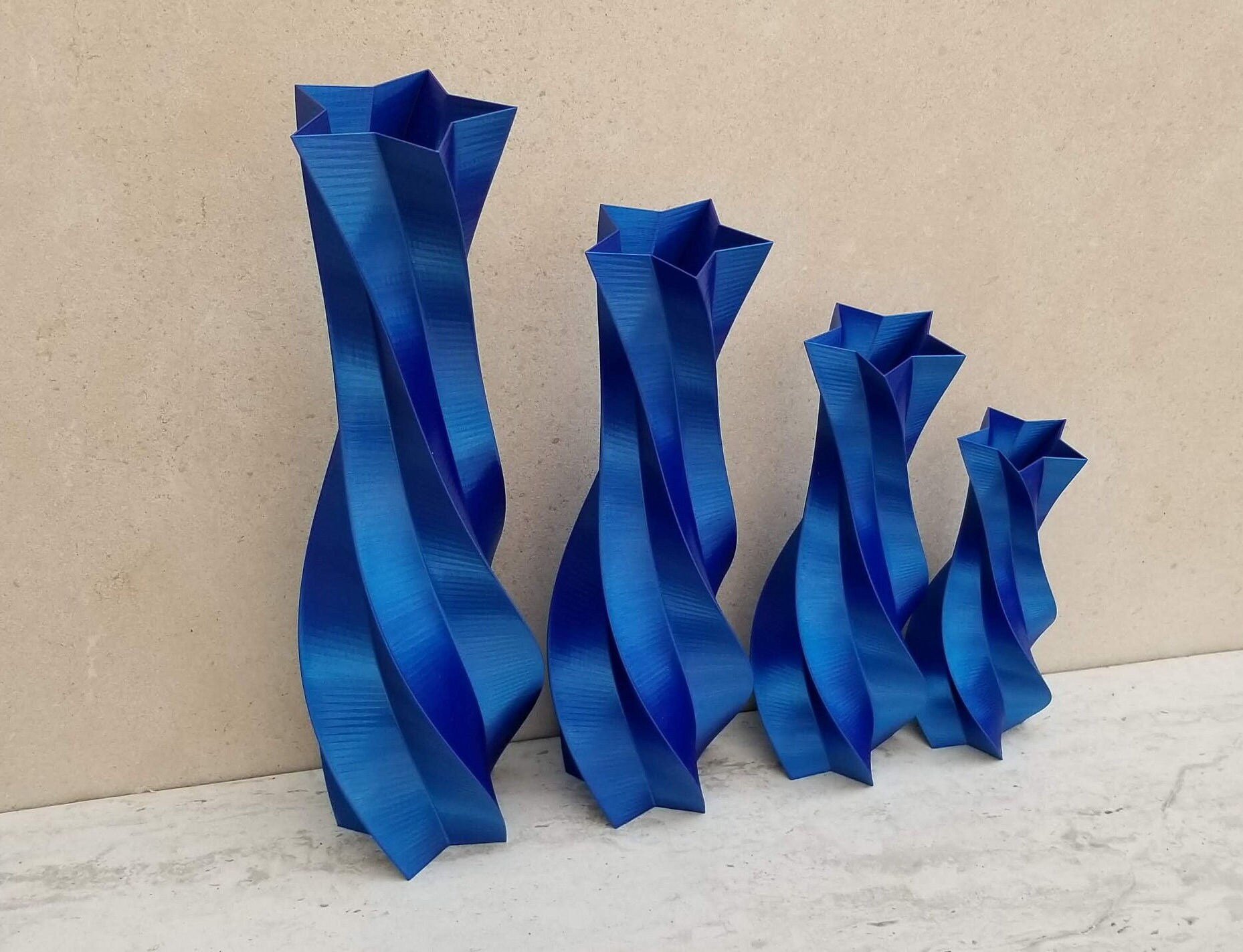 Silky Silver Twisted Vase: 3D Printed Home Decor - Etsy